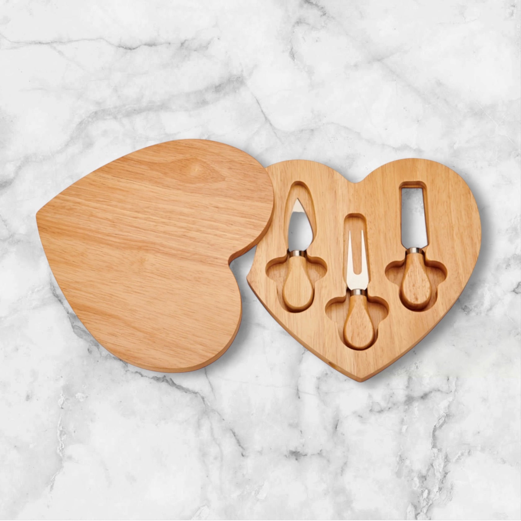 Heart-Shaped Cheese Board & Tool Set – creativegiftsdirect