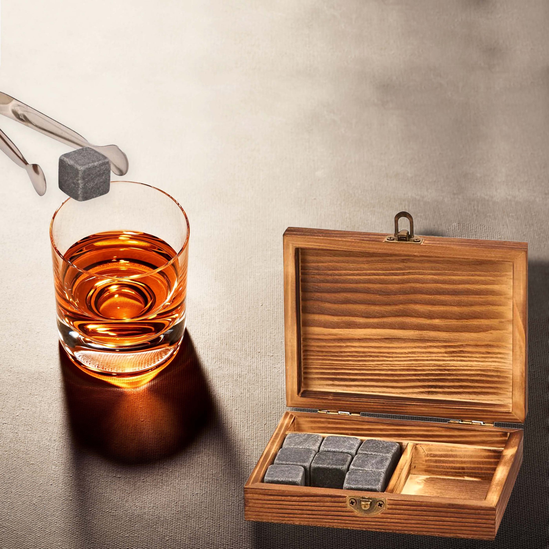 Wood Box Whiskey Stone Set – creativegiftsdirect