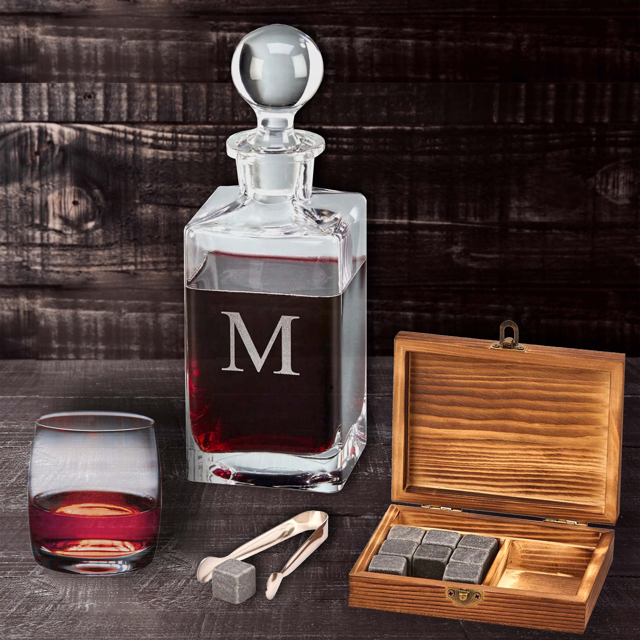 Wood Box Whiskey Stone Set – creativegiftsdirect