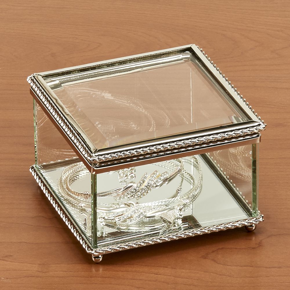 Square Glass Box With Hinged Cover, 3.25" – creativegiftsdirect
