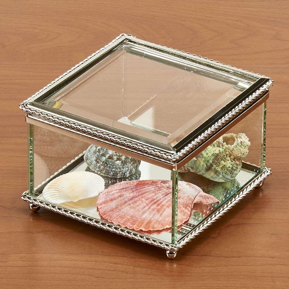 Square Glass Box With Hinged Cover, 3.25" – creativegiftsdirect
