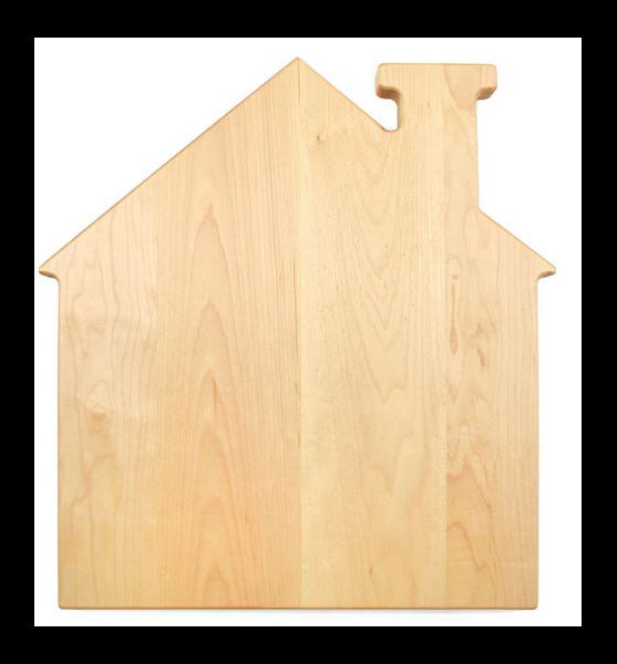 House Shaped Cutting Board, 13" x 14", Maple Finish Pine Wood ...
